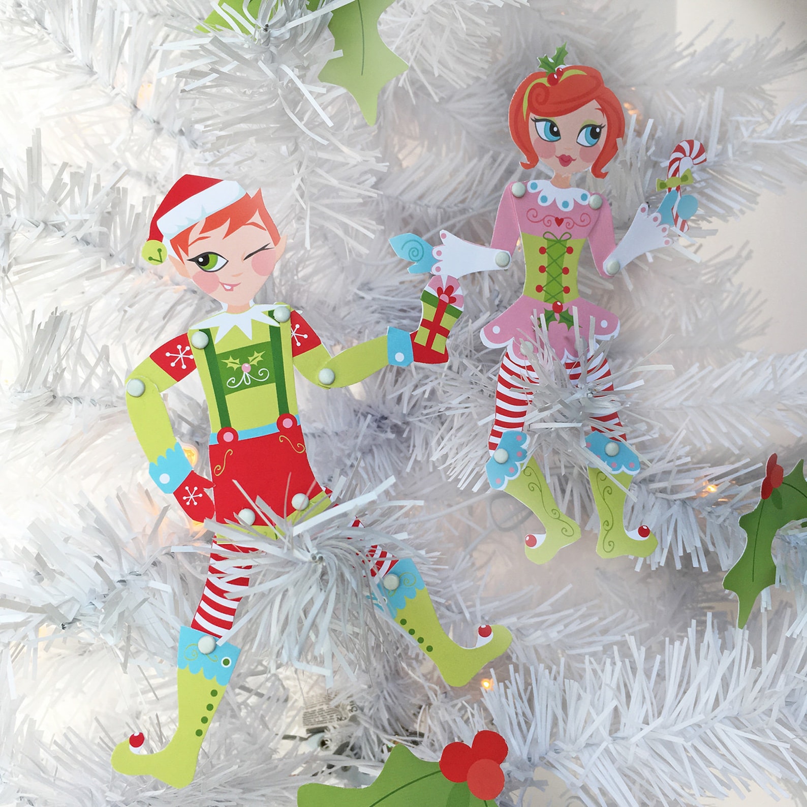 Printable Christmas Elves DIY Paper Dolls, PDF Download, Christmas ...