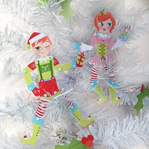 Printable Christmas Elves DIY Paper Dolls, PDF Download, Christmas ...