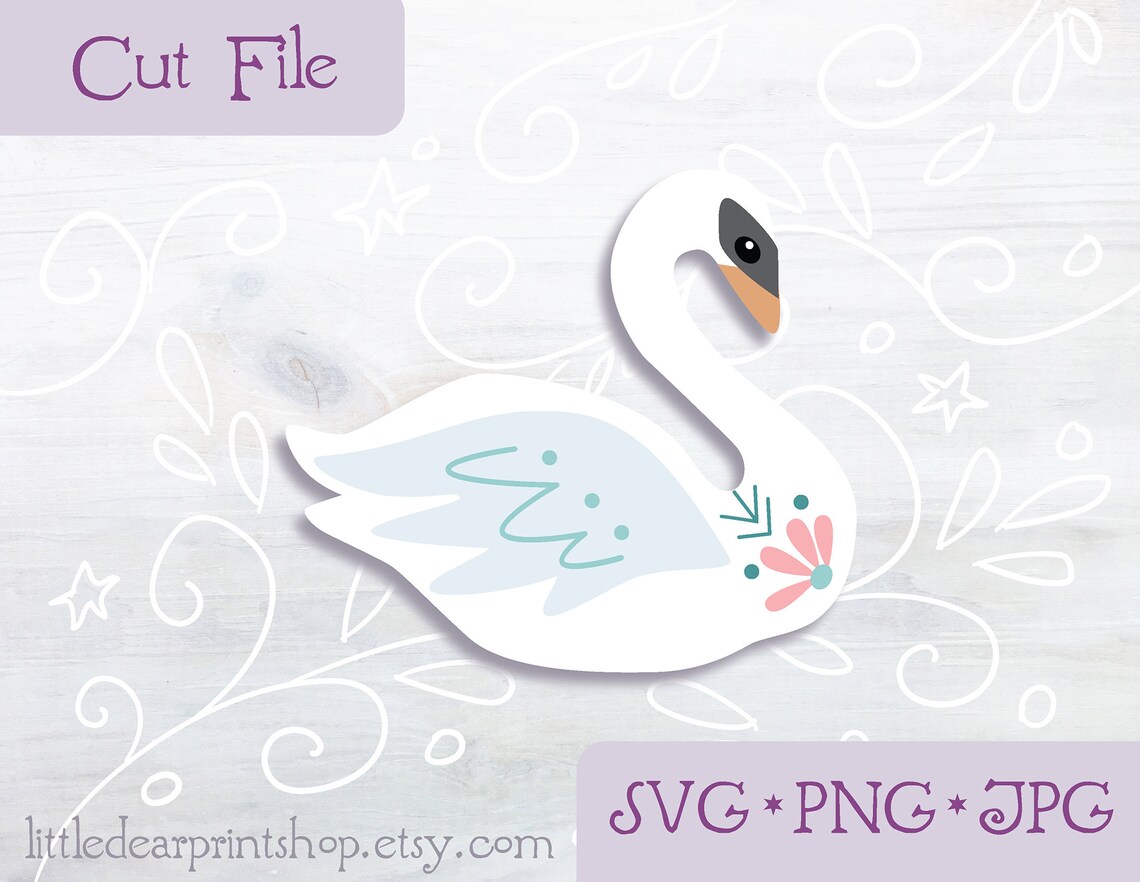 SVG Swan Cut File for Cricut Silhouette PNG JPG Wedding - Etsy