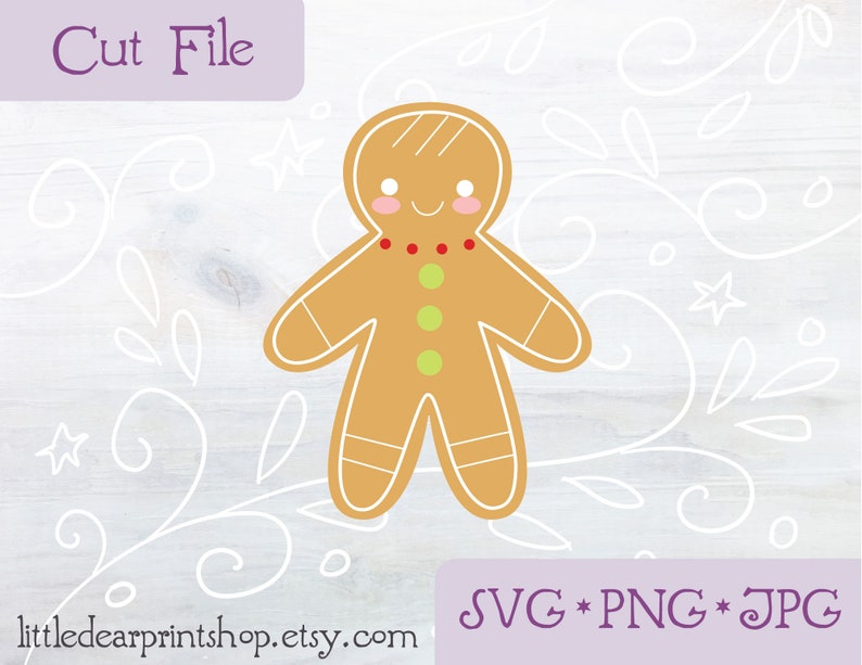SVG Gingerbread Man Cut Files for Cricut Silhouette PNG JPG - Etsy
