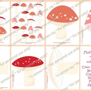 Printable Mushrooms Woodland Art PDF, SVG, PNG Digital Files, Make ...