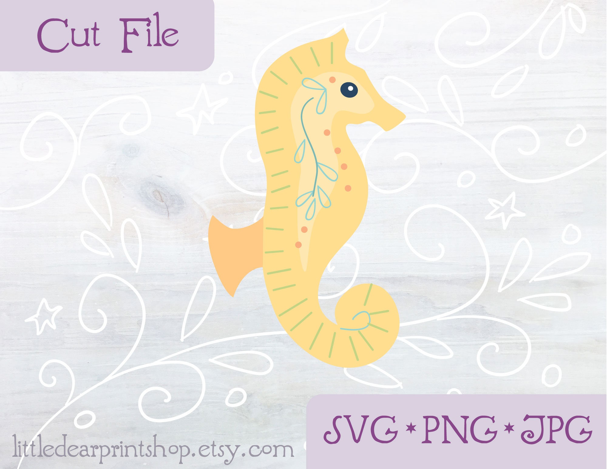 SVG Seahorse Cut File for Cricut Silhouette PNG JPG Ocean - Etsy