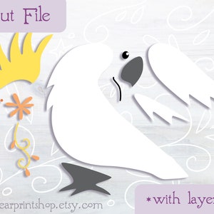 SVG Cockatoo Cut File for Cricut, Silhouette, PNG, JPG Tropical Bird ...