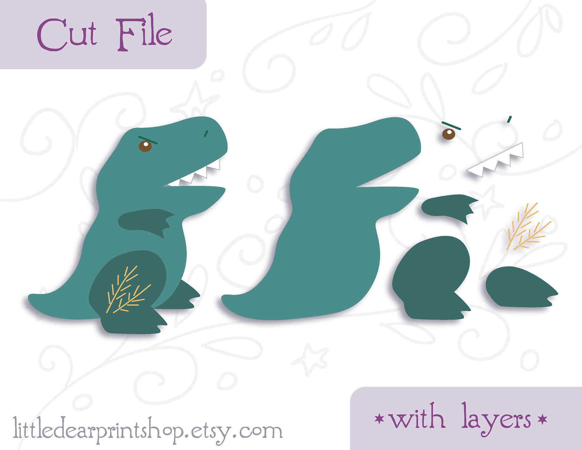 SVG T Rex cut file for Cricut Silhouette PNG JPG | Etsy