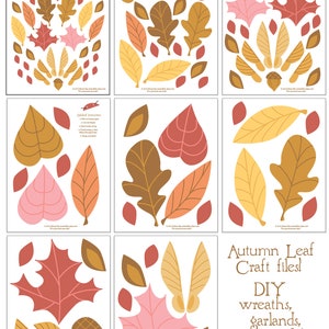 Autumn Fall Leaves Decor, PDF, SVG, PNG Printable Craft Files for ...