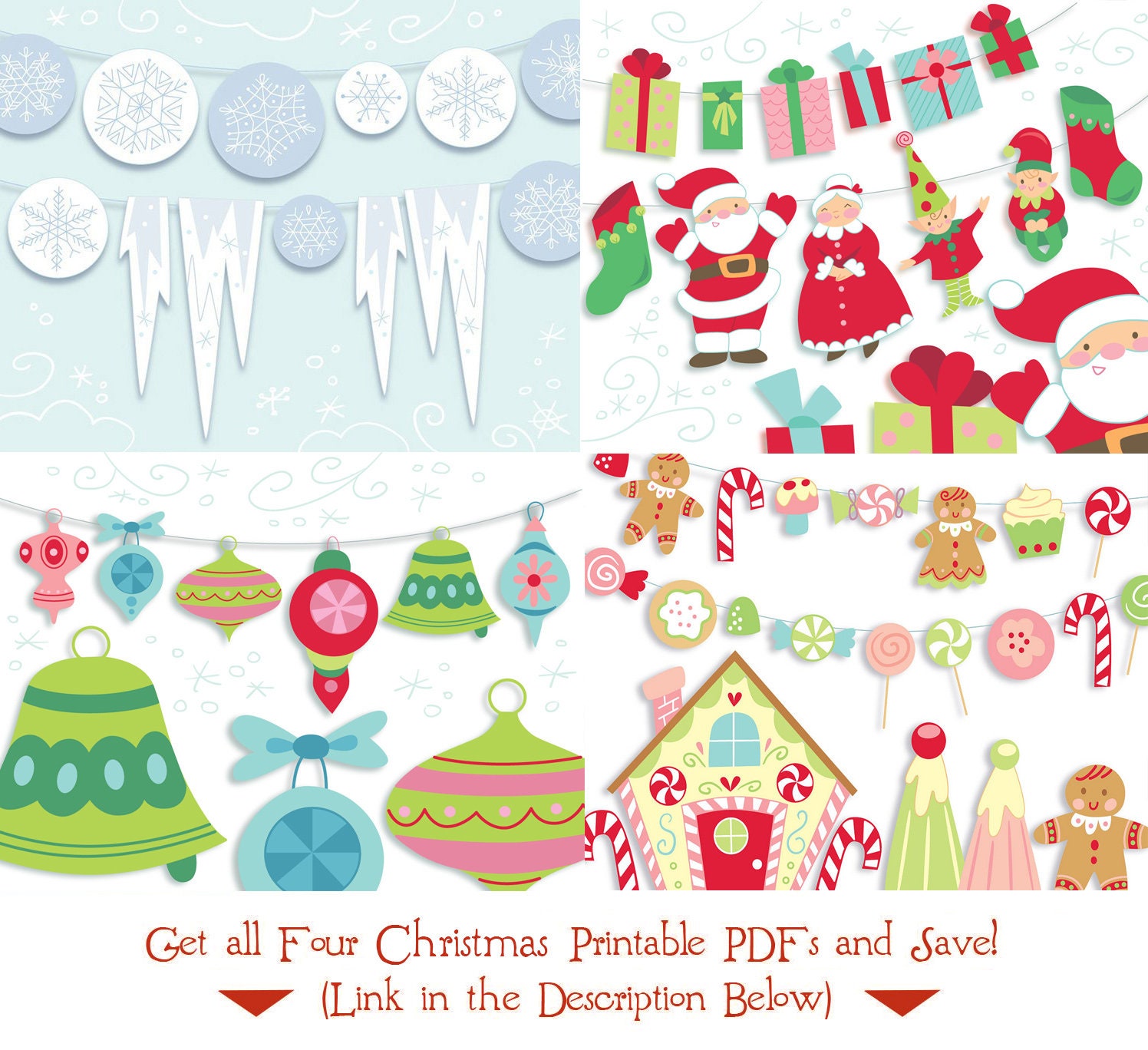 Diy PDF PNG SVG Printable Santa Claus Elves and Presents - Etsy