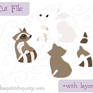SVG Raccoon Cut File for Cricut, Silhouette, PNG, JPG Woodland Animal ...