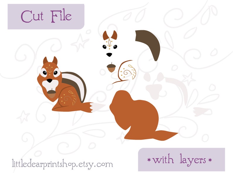 SVG Chipmunk Cut File for Cricut Silhouette PNG JPG | Etsy