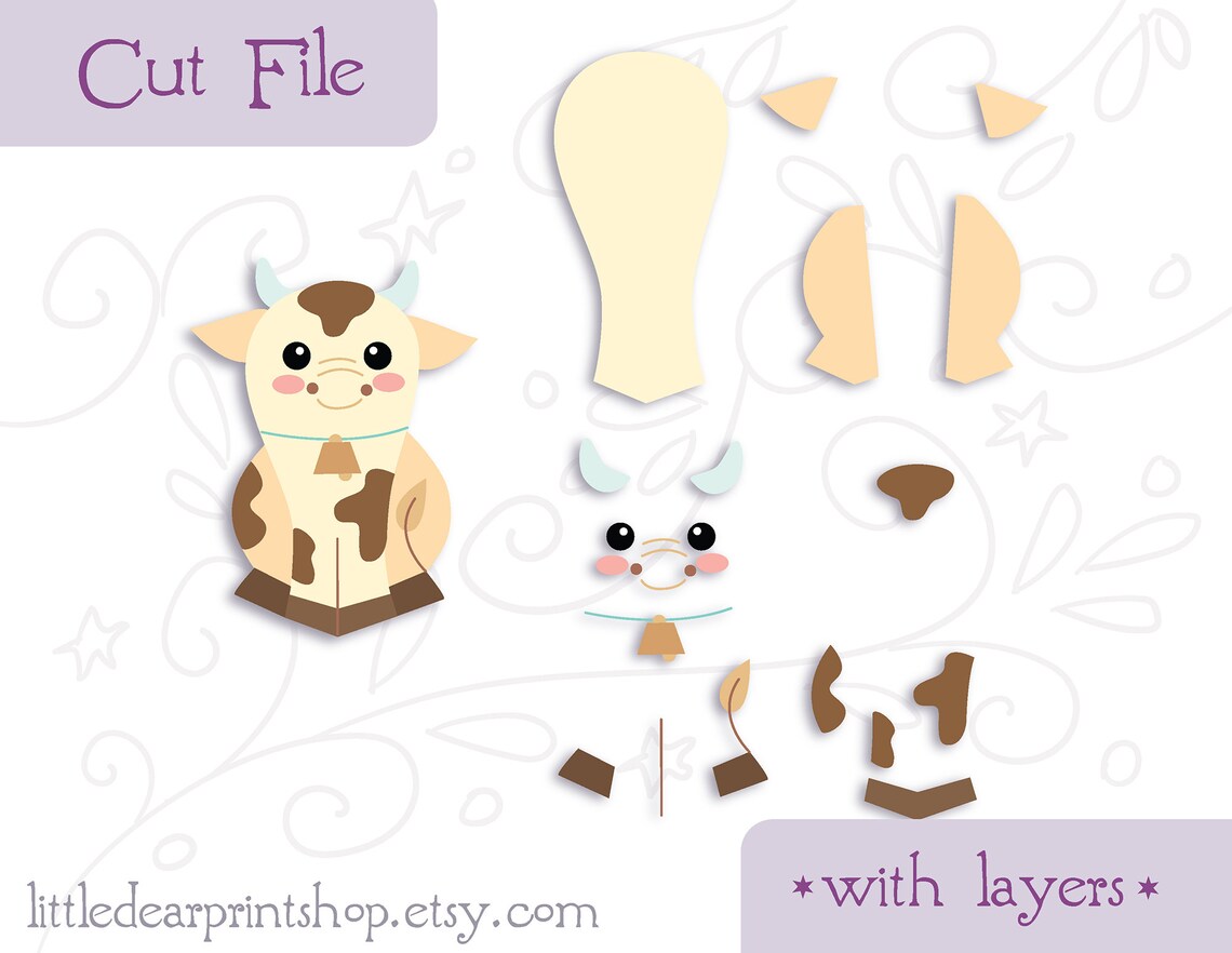 SVG Cow Cut File for Cricut Silhouette PNG JPG Farm Animals - Etsy