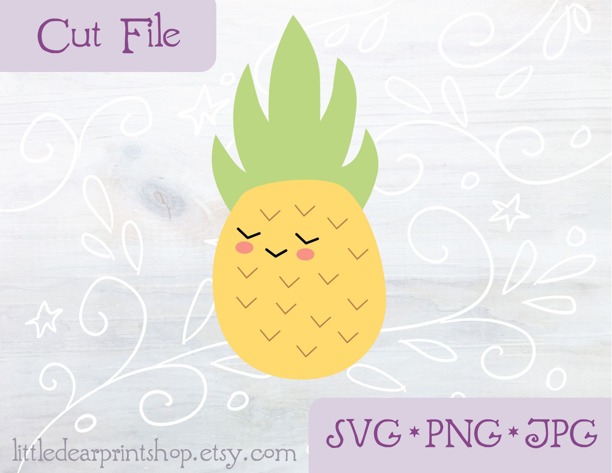 SVG Tropical Pineapple Cut File for Cricut Silhouette PNG - Etsy