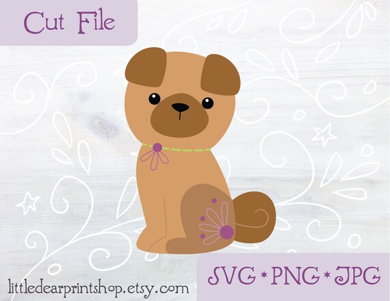 SVG Cute Pug Dog Cut File for Cricut Silhouette PNG JPG - Etsy