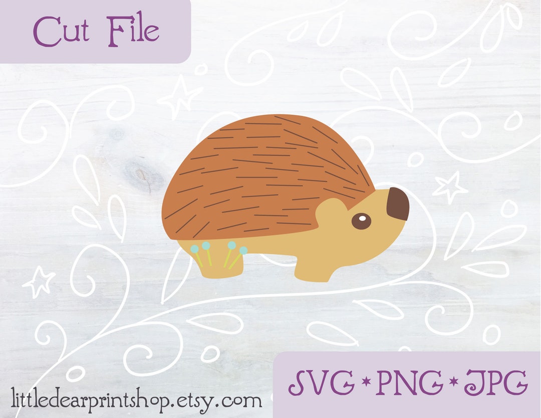 SVG Cute Hedgehog Cut File for Cricut, Silhouette, PNG, JPG Woodland ...