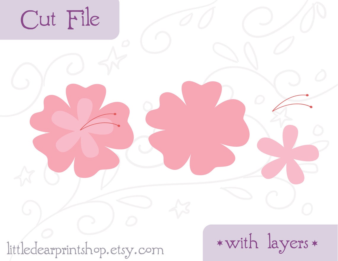 SVG Tropical Flower Cut File for Cricut Silhouette PNG JPG - Etsy