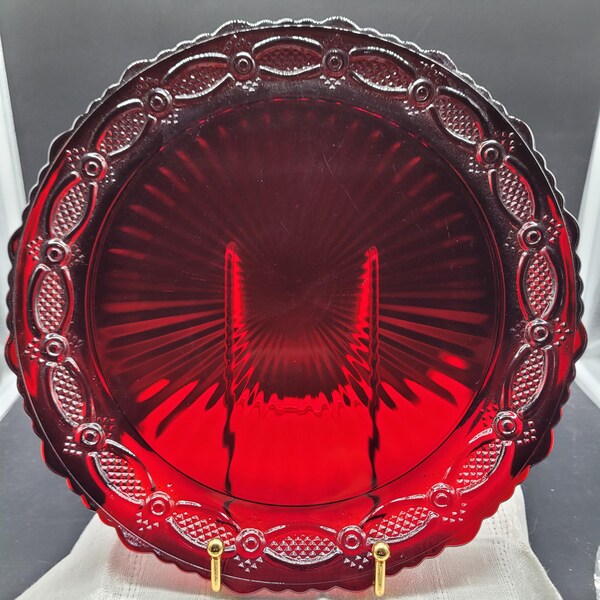 Ruby Glass Platter - Etsy