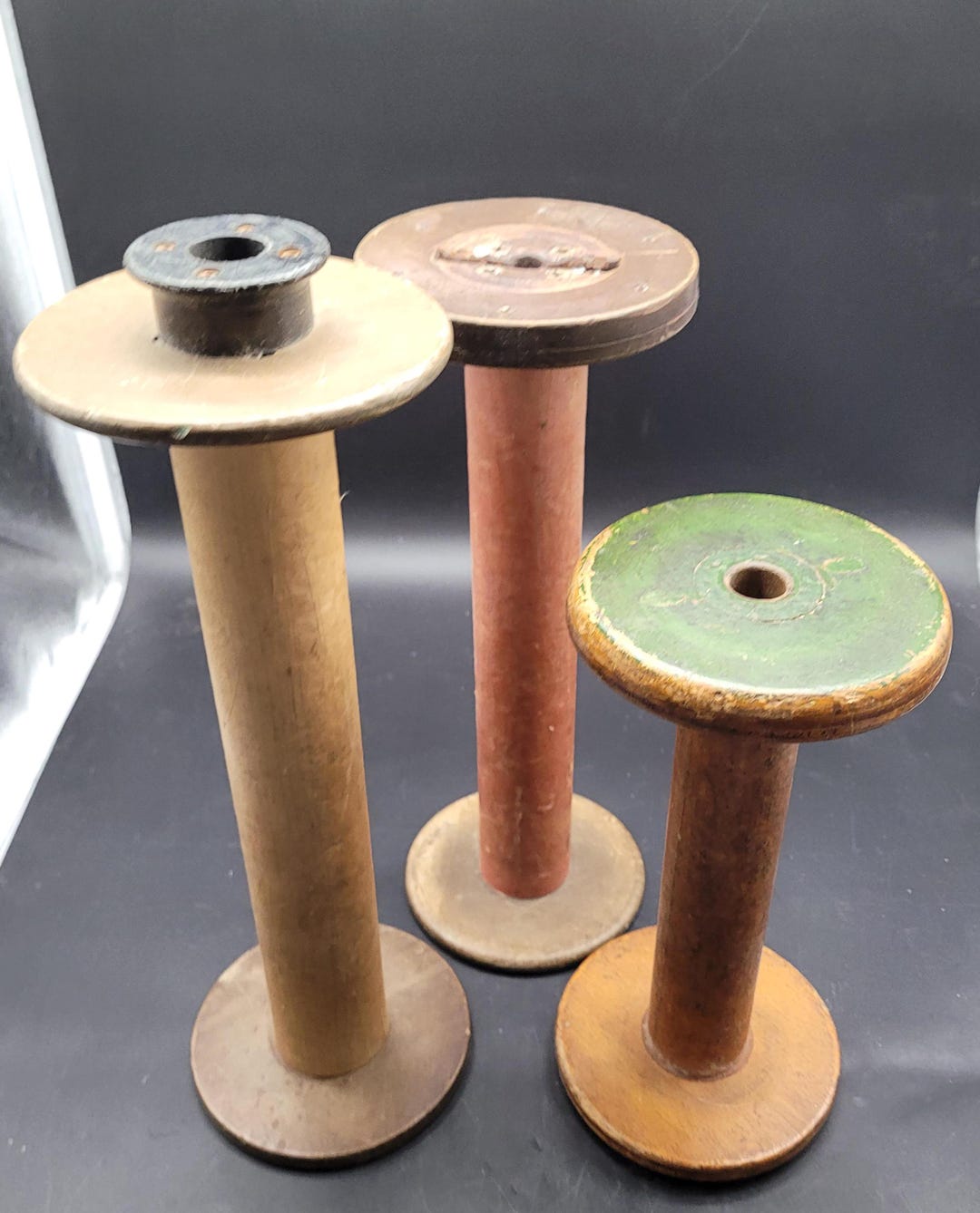Large Vintage Spools Vintage Wood and Metal Bobbins and Spools - Etsy