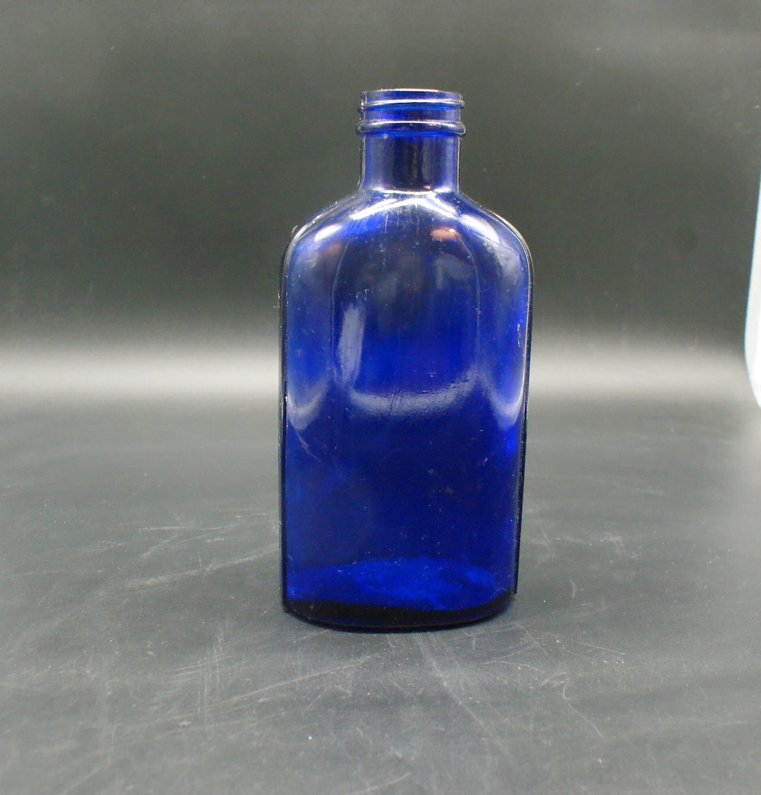 Vintage Cobalt Blue Glass Phillips Milk of Magnesia Bottle 7" in Height ...