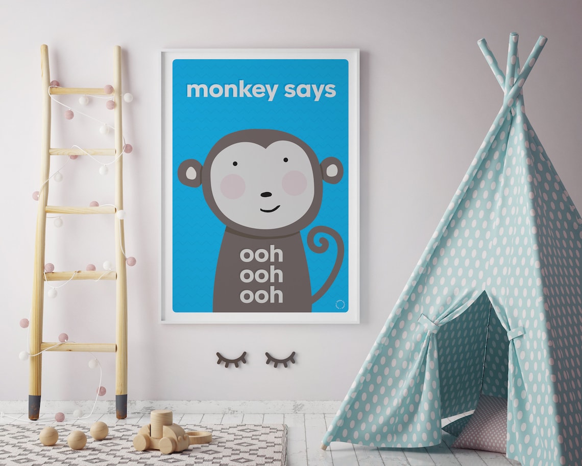 Monkey Says... Ooh Ooh Ooh. High Quality, Fun Nursery and Children Room ...