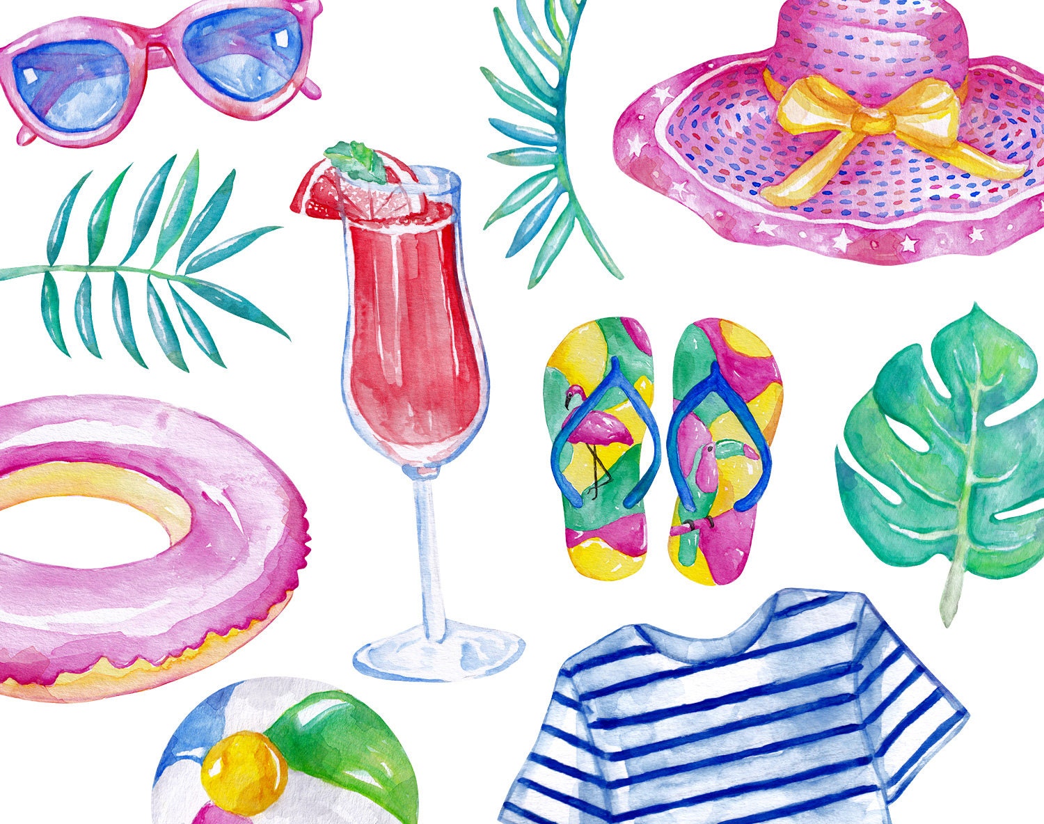Summer Fun Clipart Summer Clipart Set Pool Graphics Vacation Graphics ...