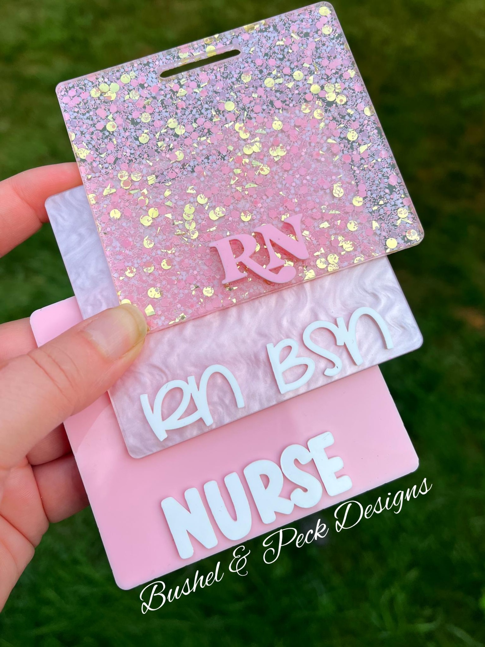 Acrylic Badge Buddy, Personalized Badge Holder, Gift for Nurse, RN ...