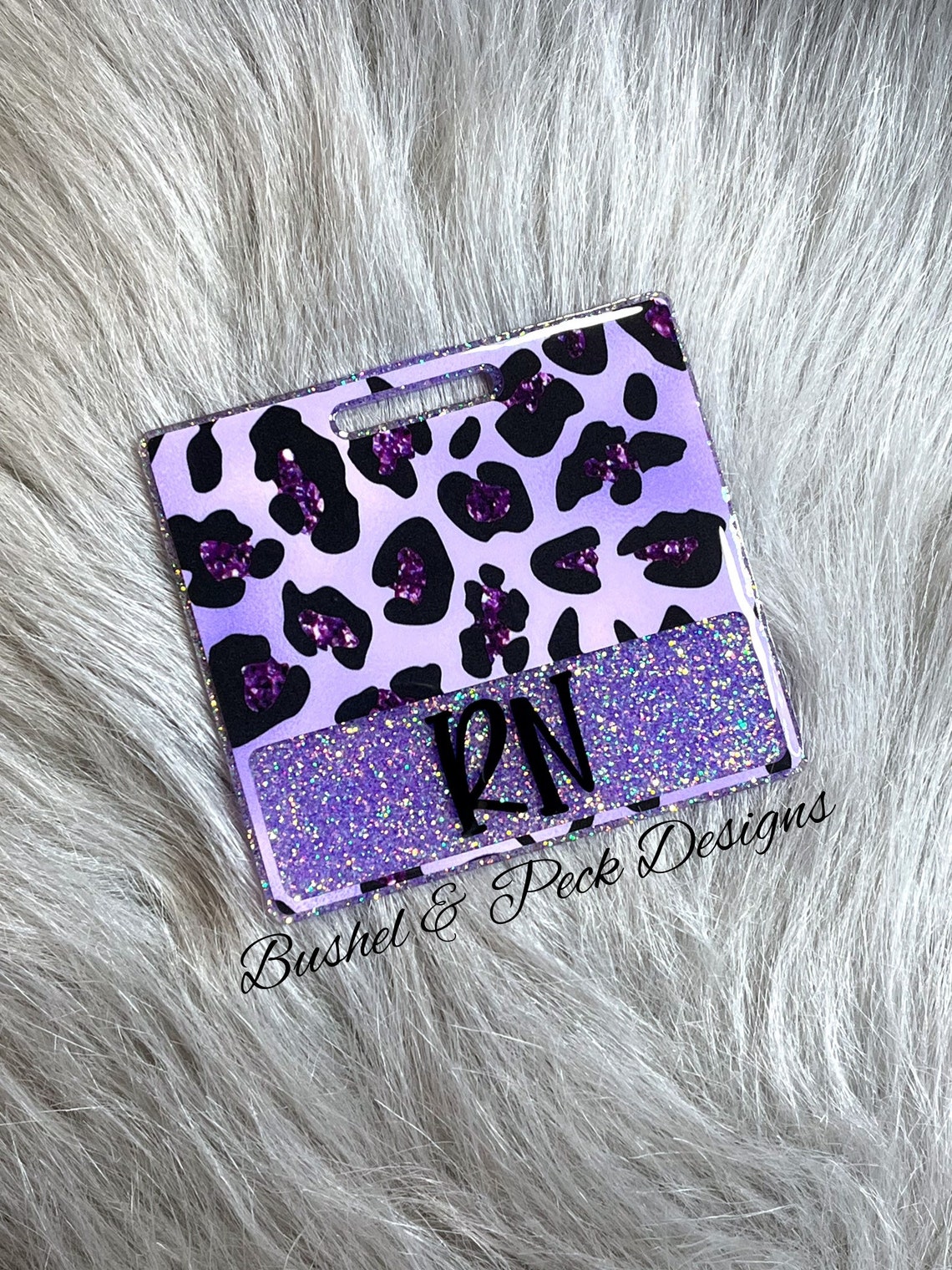 Glitter Badge Buddy/ Badge Buddy/leopard Badge Buddy/leopard Id Tag ...