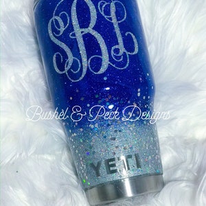 Blue Glitter Tumbler/glitter Tumbler/glitter Yeti - Etsy