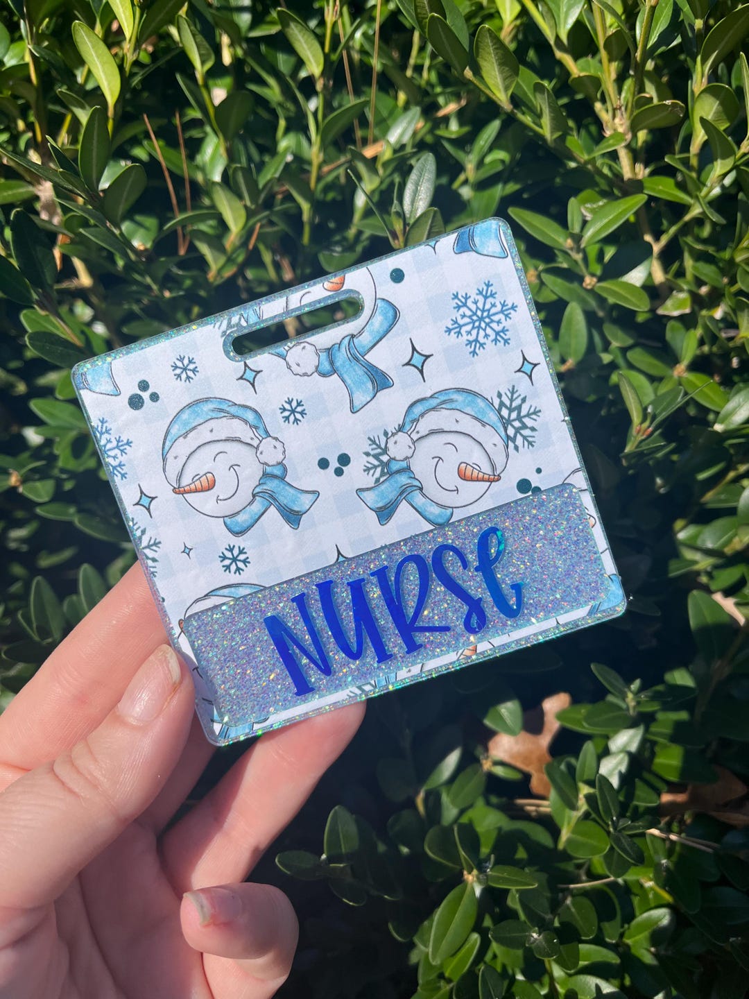 Glitter Badge Buddy/ Badge Buddy/snowman Badge Buddy/winter Badge Buddy ...