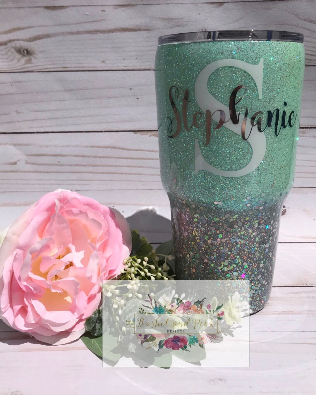 Mint Green Glitter Tumbler/glitter Tumbler/glitter Yeti - Etsy
