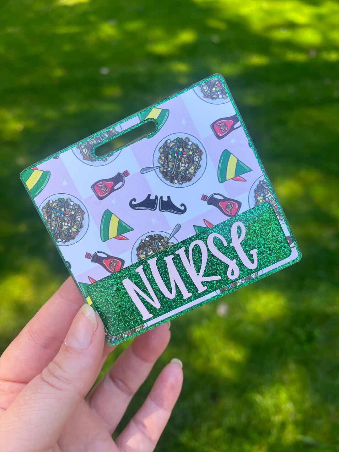 Elf Glitter Badge Buddy: Christmas ID Tag - Etsy