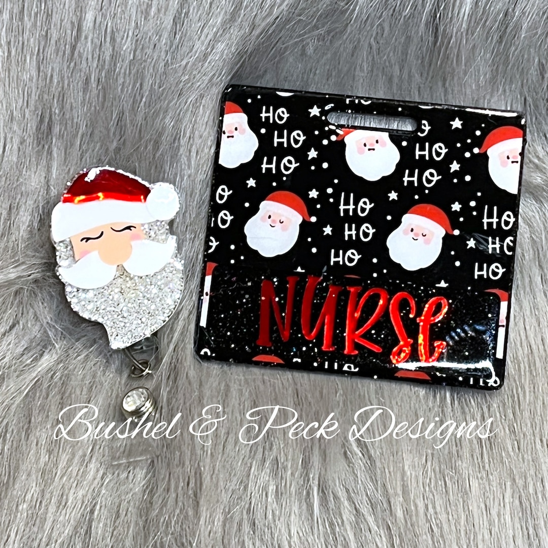 Glitter Badge Buddy/ Badge Buddy/christmas Badge Buddy/santa Badge ...