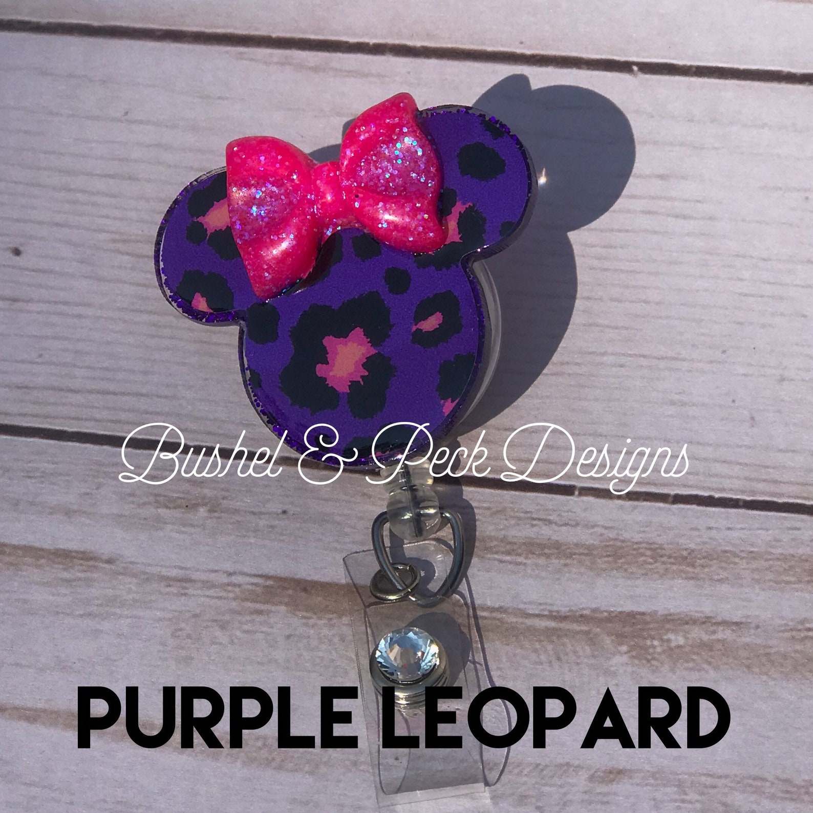 Mouse Badge Reel Glitter Badge Reel Monogram Badge Reel | Etsy
