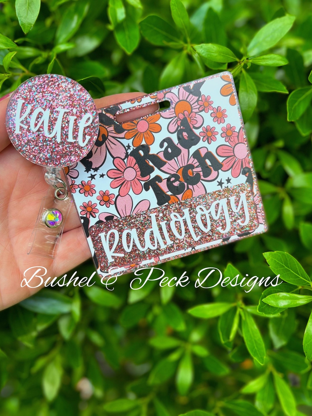 Radiology Badge Buddy/glitter Badge Buddy/badge Buddy Set/rad Tech ...