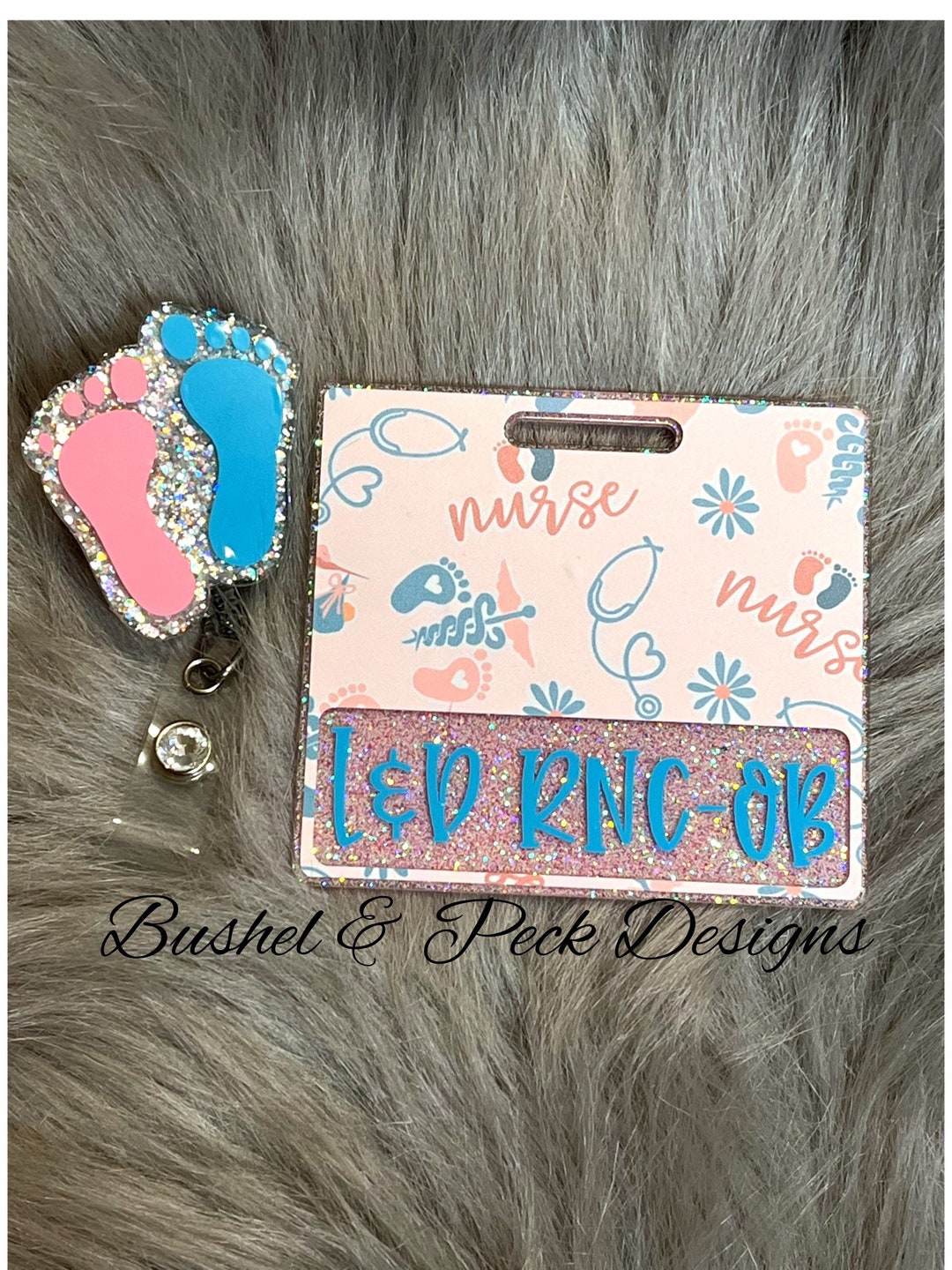 Glitter Badge Buddy/ Badge Buddy/labor and Delivery Badge Buddy/baby ...