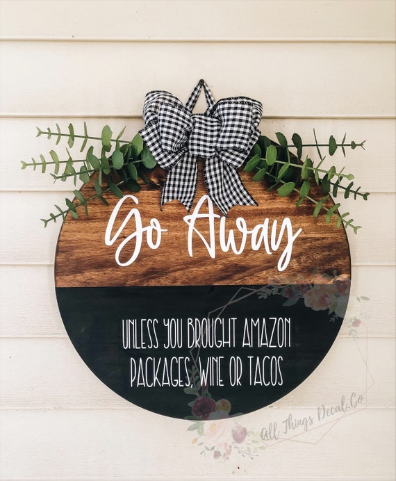 Front Door Round Amazon Welcome Sign Door Hanger Welcome | Etsy