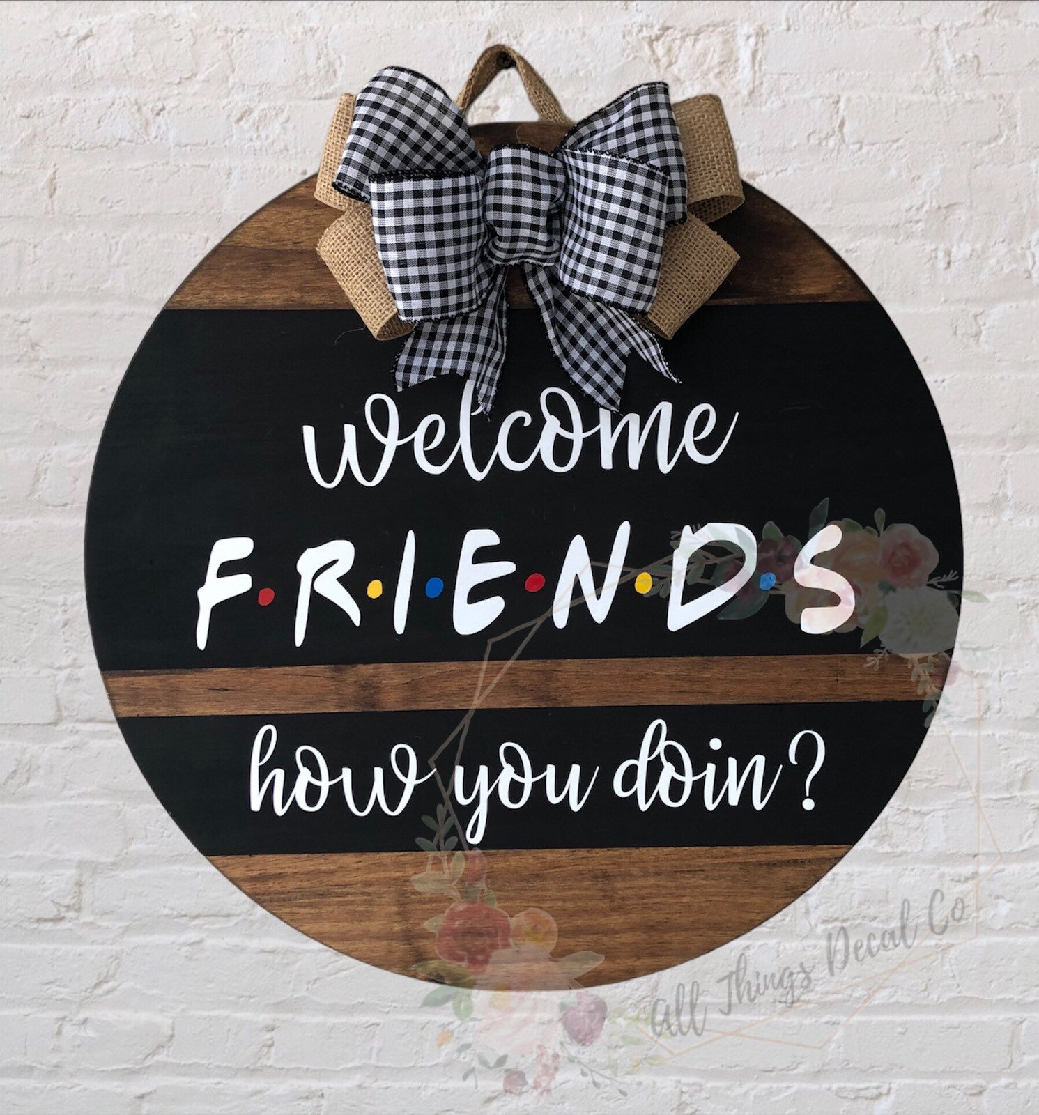 Friends Decor, Front Door Hanger, Front Door Round, Front Door Decor ...