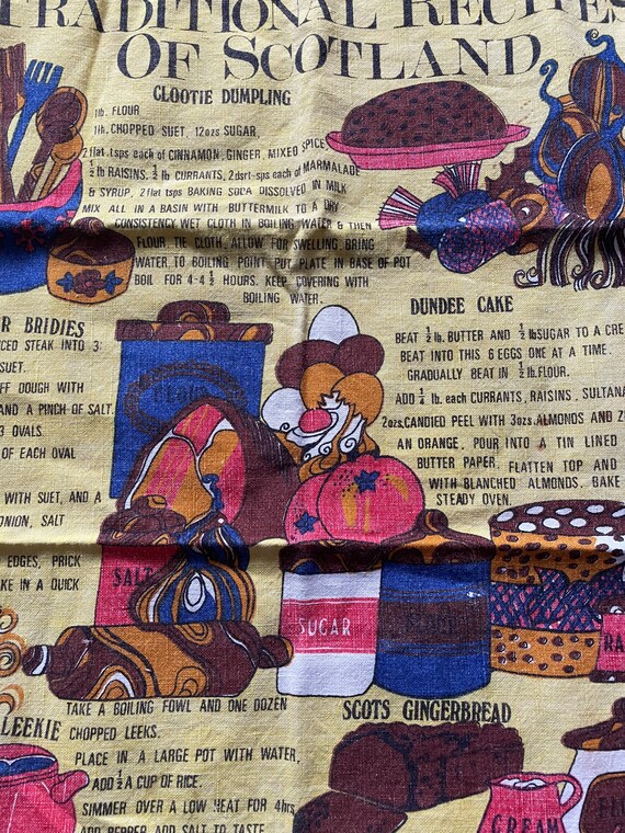 Kitchen & Dining Tea Towels Linens Vintage Recipes of Scotland Tea ...