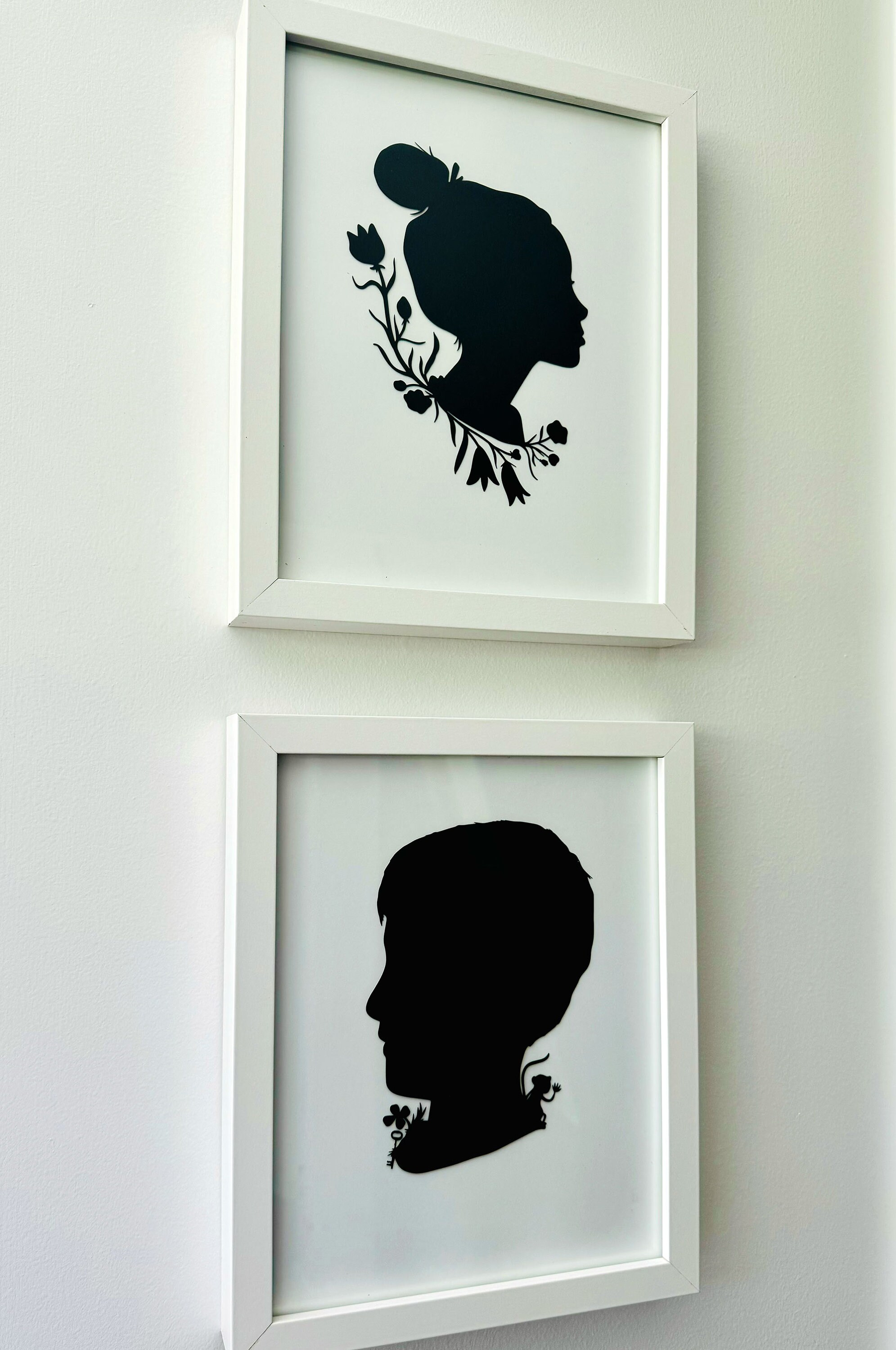 Large Custom Hand Cut Paper Silhouette Portrait With Personalized ...