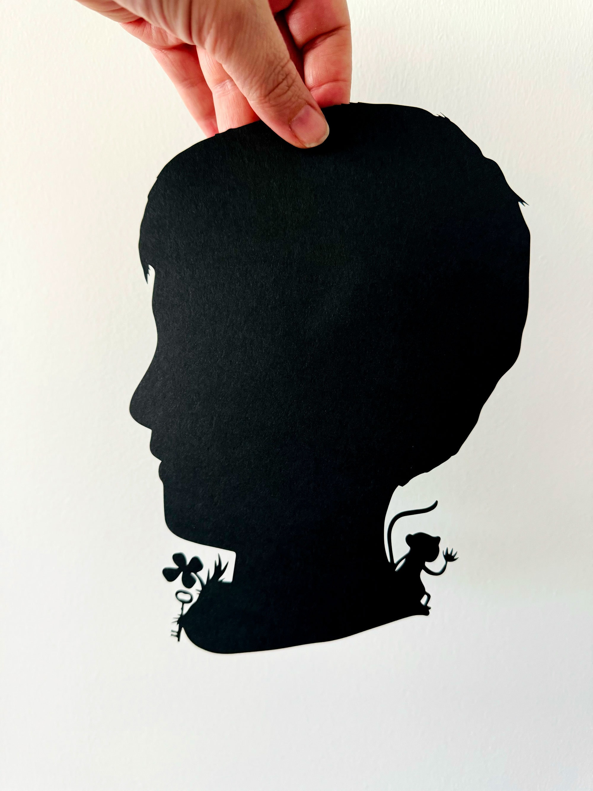 Large Custom Hand Cut Paper Silhouette Portrait With Personalized ...