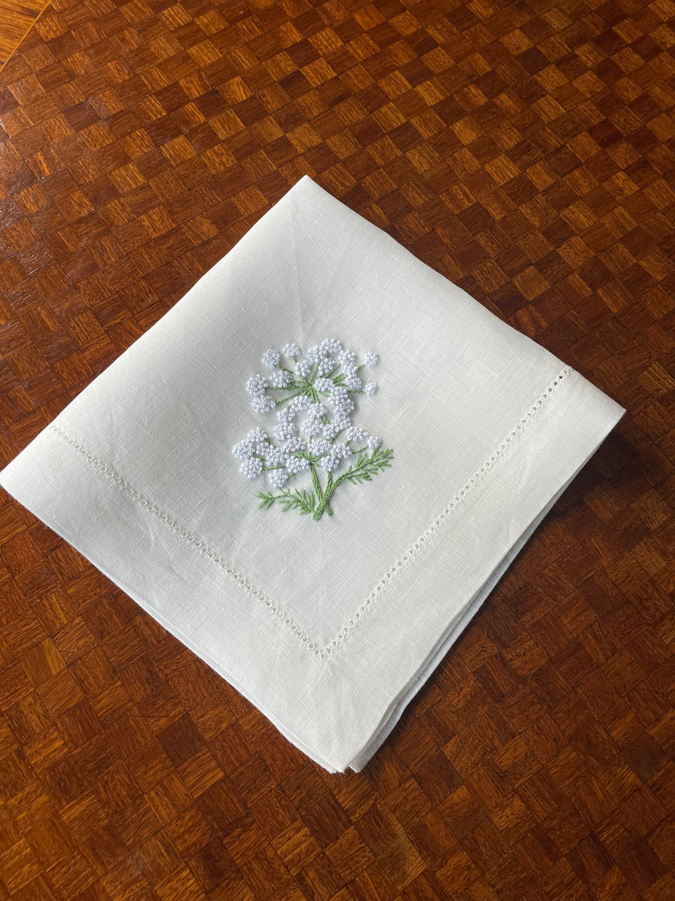 Set of 6 Spring Blooms Hand Embroidered Reusable Napkins - Etsy