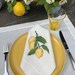 Lemon Embroidered Linen Dinner Napkins, Set of 6, - Etsy