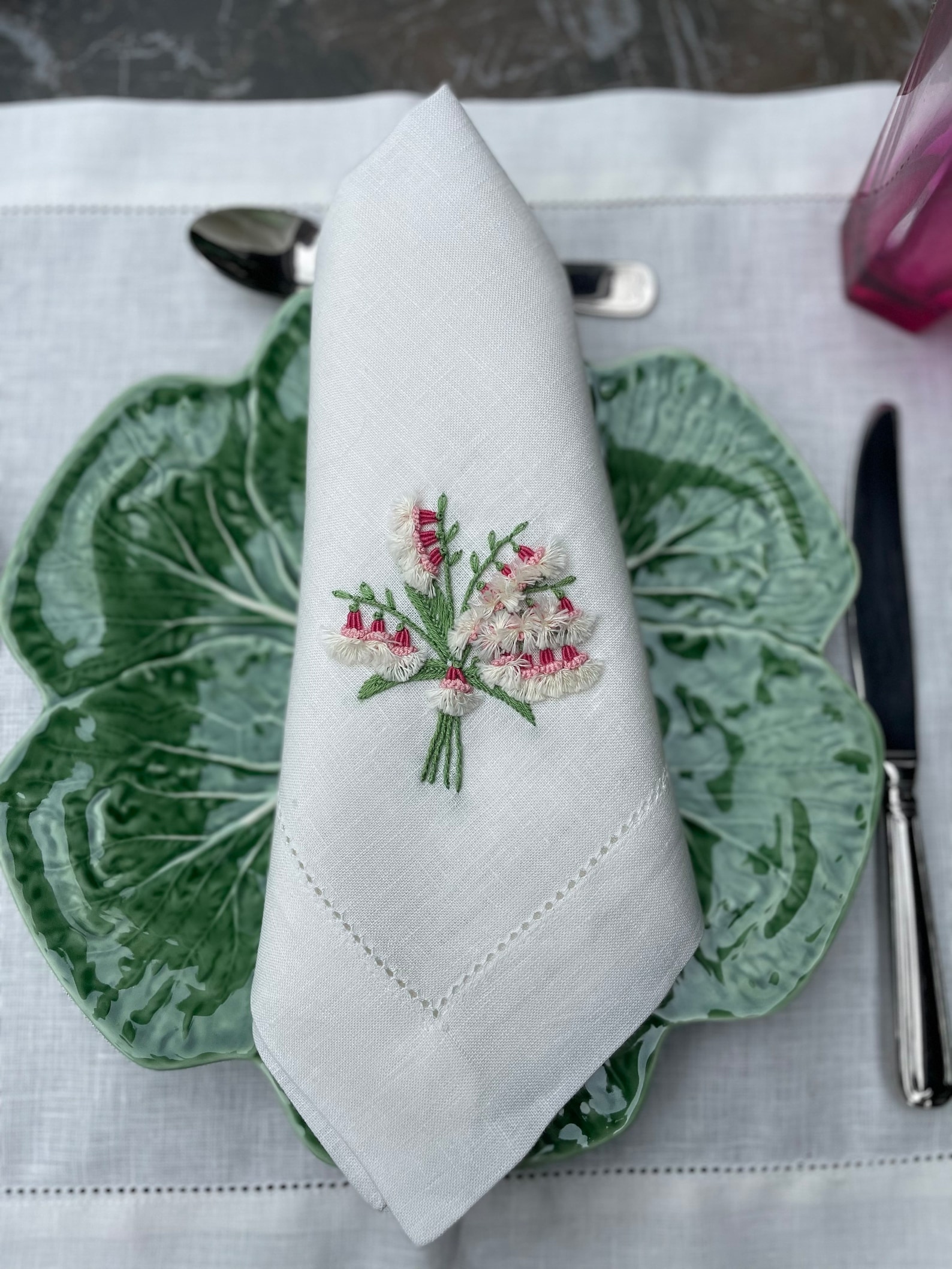 Hand Embroidered Linen Cloth Napkins Set of 6 Floral - Etsy