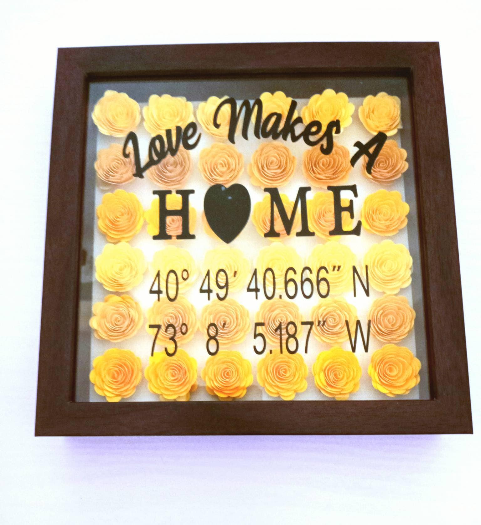 Floral Shadow Box, Love Makes A Home, Personalized Shadow Box, House ...