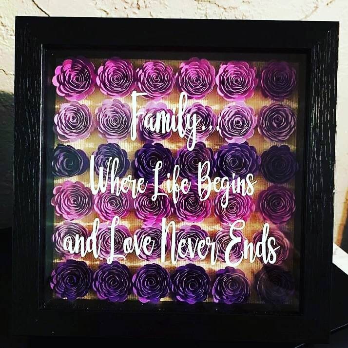 Floral Shadow Box, Family Shadow Box, Family Love, Shadow Box - Etsy