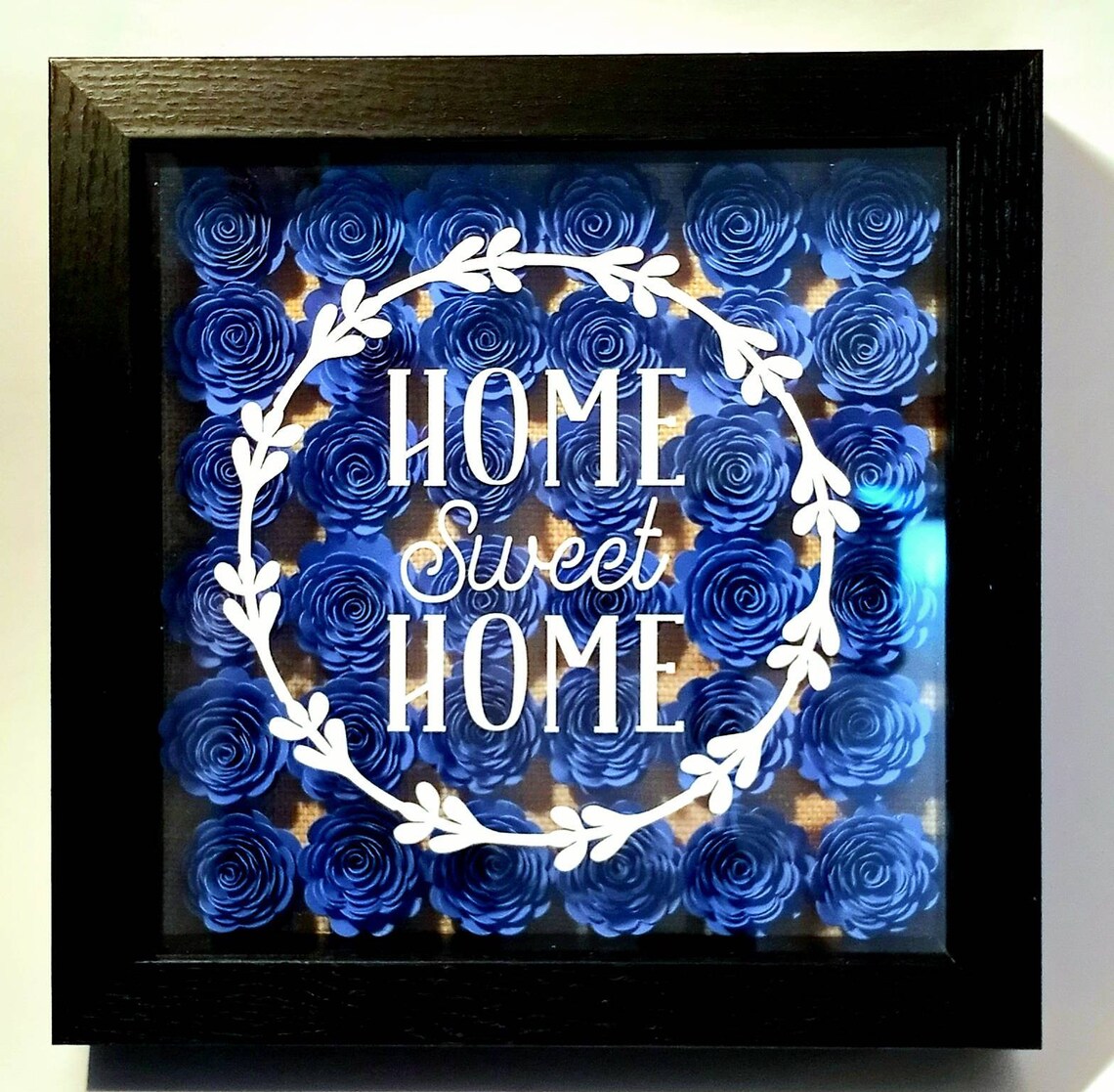 Floral Shadow Box Home Sweet Home Paper Flower Shadow Box - Etsy
