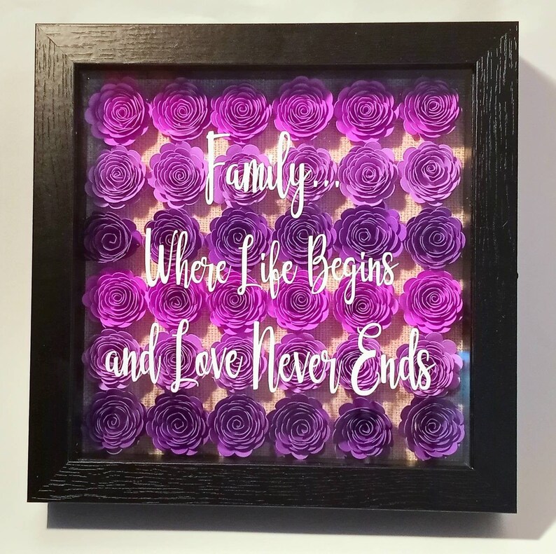 Floral Shadow Box, Family Shadow Box, Family Love, Shadow Box - Etsy
