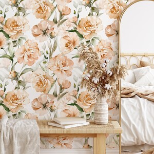 Garden Roses Wallpaper | Removable Self Adhesive Botanical Wallpaper ...