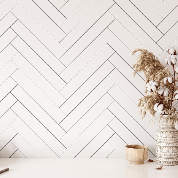 Herringbone Wallpaper - Etsy