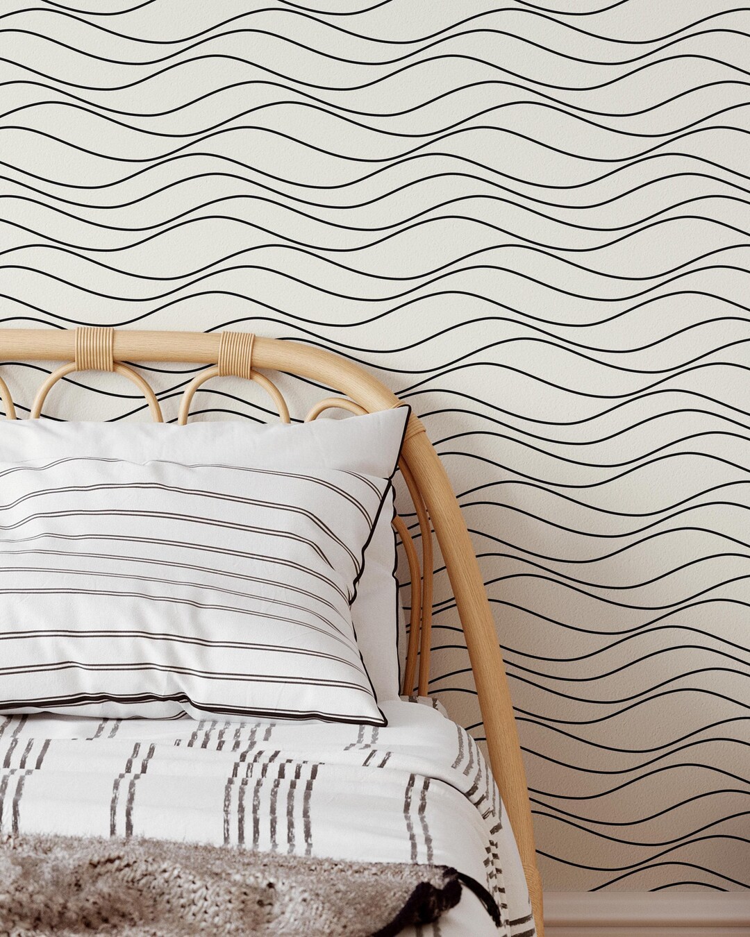 Linear Wavy Waves Peel and Stick Wallpaper | Removable Self Adhesive ...