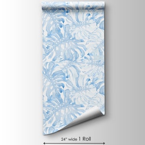 Blue Tropical Wallpaper | Removable Self Adhesive Tropical Wallpaper ...