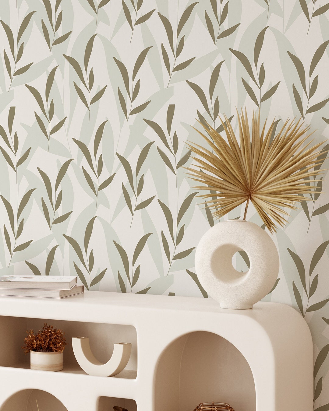 Botanical Minimalist Wallpaper | Removable Self Adhesive Modern ...