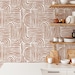 Minimalist Abstract Lines Wallpaper | Removable Self Adhesive Brown ...